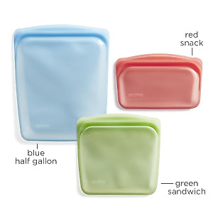 Stasher Premium Silicone Reusable Food Storage Bags, 3-Pack, Multi | Multi-Use Food Storage Bags, Lunch Bag, Travel Containers | BPA Free, Leak-free, Dishwasher-Safe, Eco-friendly