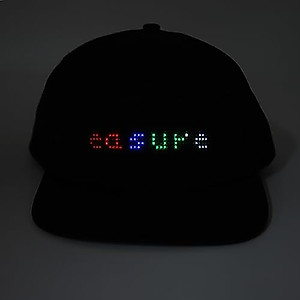Yoidesu Programmable LED withApp Control, Editable Colorful Hat for Outdoor Concerts, Carnivals (Black Hat)