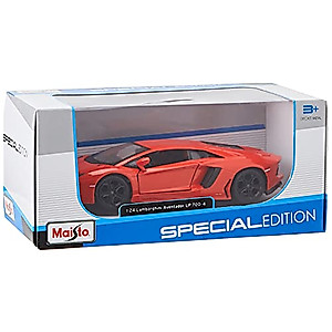 Maisto Lamborghini Aventador LP 700-4 Diecast Vehicle (1:24 Scale), Metallic Orange