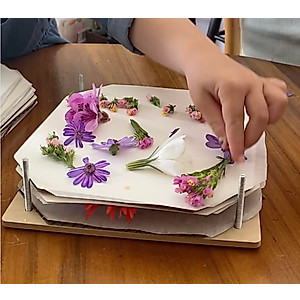 Rubys Collection™ Wooden Flower Press Kit - Flower Preservation Kit for Adults & Kids. Press Flower Art & Wedding Flower Preserve with Flower Drying Book