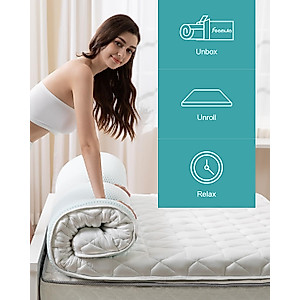 3 Inch Gel Memory Foam Mattress Topper Twin 99x190 cm, Japanese Floor Futon Mattress with Removable Knitted Cotton Cover for Back Pain Pressure Relief, CertiPUR-US and Oeko-TEX Certified, White