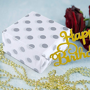 MIAHART 60 Pcs Silver White Tissue Paper Bulk 3 Style Decorative Metallic Wrapping Paper for Birthday Weddings Christmas Party Decoration, DIY Arts Crafts