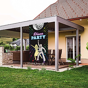 70s Disco Party Banner Backdrop Background Photo Booth Props Retro Disco Ball Theme Decor for 70's Night Club Neon Dance Party 1970s Disco Fever Party 1st Birthday Party Favors Supplies Decorations