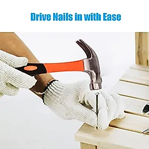 ZUZUAN 2 Piece Hammer Set,includes 1 Pack 8 OZ Mini Stubby Claw Hammer and 1 Pack 16 OZ Fiberglass General Purpose Claw Hammer,Soft Nonslip Handle & Heat Treated Head,Heavier for Higher Hardness