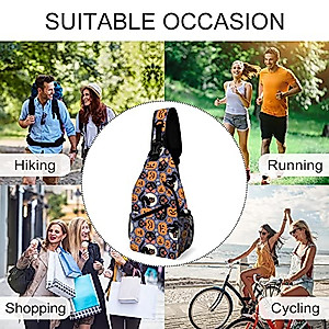 VSOFMY Sling Bag for Men Women Crossbody Sling Backpack Bag for Travel Hiking Daypack Chest Bag Halloween