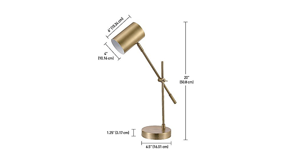 Globe Electric Pratt 20" Desk Lamp - Modern Matte Brass Style