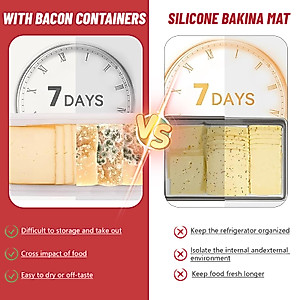 Mchodare 2pcs Deli Meat Containers, Bacon Container for Refrigerator, Stainless Steel Airtight Deli Meat Storage Lunch Meat Container for Refrigerator Fridge Organizers and Storage, HGI0116-L