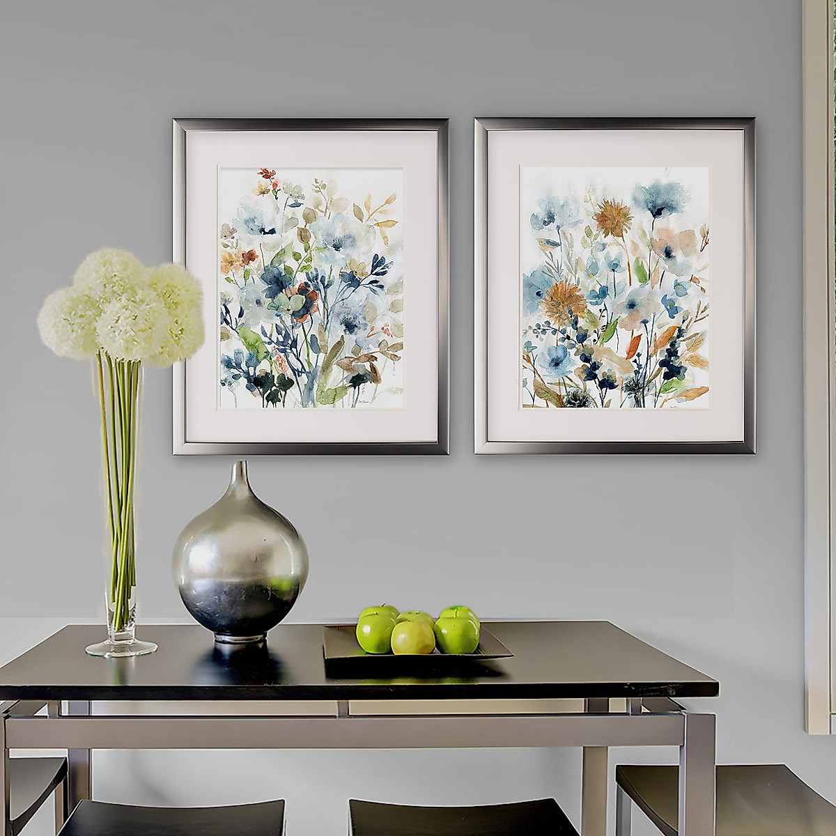 Wexford Home Holland Spring Mix-2 Piece Set-Silver Frame Art Print, 16x20, Feather Collection