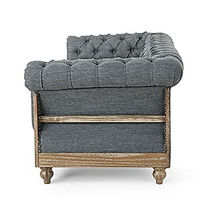 Christopher Knight Home Saragus Sofas, Charcoal + Dark Brown