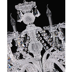 ARRKOYAA Clear 15 Lights K9 Crystal Chandelier Modern Luxurious Light Candle Pendant Lamp Ceiling Living Room Lighting for Dining Living Room Bedroom Hallway Entry 32x35 Inch Gifts(Color Clear)