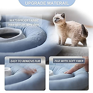 Docutca Soft Cat Cone Collar, Cat Recovery Collar, Cute Donut Cat Cone Alternative After Surgery with Adjustable Neck Strap,Comfy Pet Pillow Cone for Small Dog, Kitten