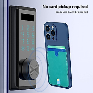 3 Pack Phone Card Holder for Back of Phone, Leather Phone Wallet Stick On, Credit Card Holder for Phone Case Compatible with iPhone, Samsung, Android and All Cell Phone (Tiffany Blue)