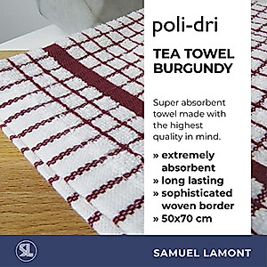 Samuel Lamont Poli-dri Cotton Tea Towel Burgundy