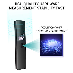 Black Non-Contact Infrared Forehead Thermometer, Medical Grade, for All Ages from Infants and Adults, Accurate Instant Readings, LCD Display, Fever Alarm, Memory Function, Compact and Stylish