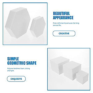 SEWACC 8pcs Geometric Three-Dimensional Ornaments Geometric Cube Photoshoot Cosmetics Photoshoot Blocks Lipstick Photo Blocks Craft for Kids Household Products Foam Modeling