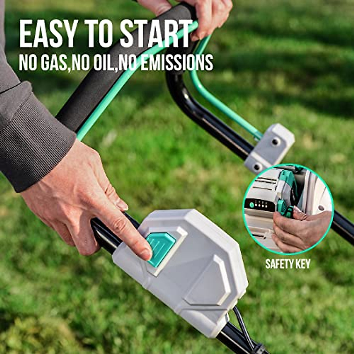 Litheli Cordless Lawn Mower 17 Inch, 2 x 20V 4.0Ah Battery Lawn Mowers with Brushless Motor, Bagging & Mulching, Charger Included