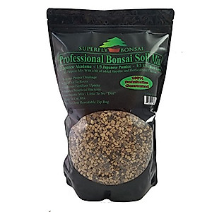 Bonsai Soil Mix - Premium Professional, All Purpose, Sifted and Ready to Use Tree Potting Blend in Easy Zip Bag - Akadama, Black Lava, Pumice & Charcoal (1.25 Quart)