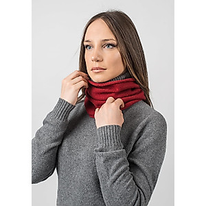 Dalle Piane Cashmere - Infinity scarf in 100% regenerated cashmere - Woman/Man, Color: Red, One size