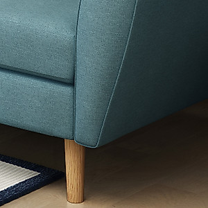 Christopher Knight Home Treston Mid-Century Fabric Sofa, Blue / Natural