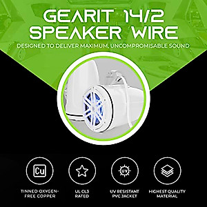 GearIT 14/2 Marine Wire (100 Feet) 14AWG Gauge - Tinned OFC Copper/Marine Grade Speaker Cable/Duplex / 2 Conductors - OFC Oxygen-Free Copper, White 100ft