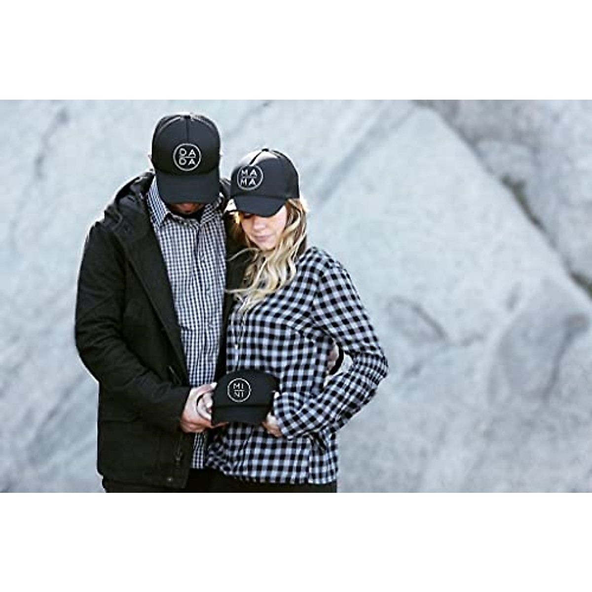 The Original Circle Mama Trucker Hat, Adjustable Snapback, Mom Hat, Mother's Day Birthday Gift (Mama Hat) Black