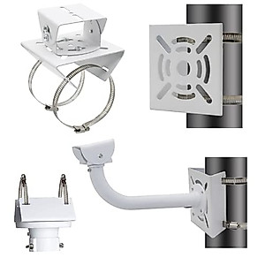 2pcs Universal Wall Mounting Bracket with 8 Loops, Vertical Pole Mount Adapter for CCTV Security Camera PTZ Dome Indoor Outdoor AP Access Point Client CPE