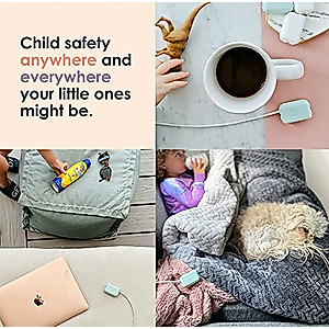 Geddy's Mom - Watch Your Mouth - The Award Winning USB Charger Child Safety Cover - Made in The USA - Baby Proofing Toddler Shock Prevention (3 Pack Dusty Aqua)