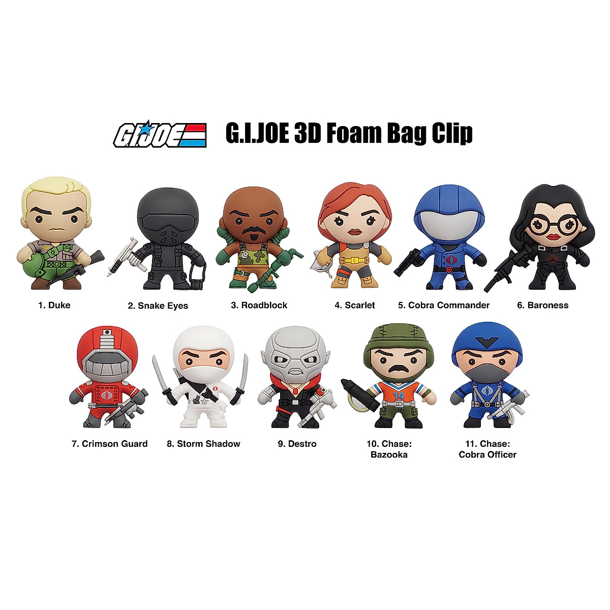 Monogram G.I. Joe 3D Foam Bag Clip in Blind Bag,Multi Color,Standard