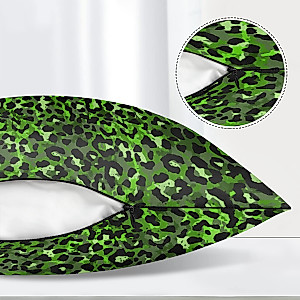 Satin Body Pillow Pillowcase for Hair and Skin Camo Leopard Grass Green Long Body Pillow Case Cover 21x54 Soft Breathable Body Pillow Cases