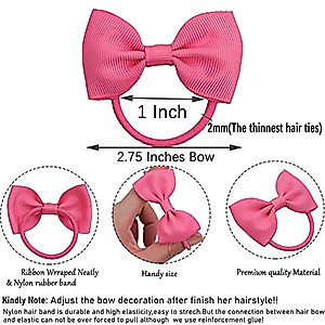 CELLOT Toddler Hair Ties 40pcs 2.75" Baby Girls Hair Bows Tie Baby Bows Elastics Rubber Ribbon Hair Bands Accessories for Baby Girls Kids Children