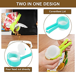 Moylie 4 Pack Bag Clips for Food Food Storage Sealing Clips with Pour Spouts,Food Sealing Bag Clips Plastic Bag Moisture Sealing Clamp,Great for Kitchen Food Storage and Organization