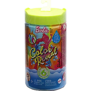Barbie Color Reveal Small Doll & Accessories, Neon Tie-Dye Series, 6 Surprises, 1 Chelsea Doll (Styles May Vary)