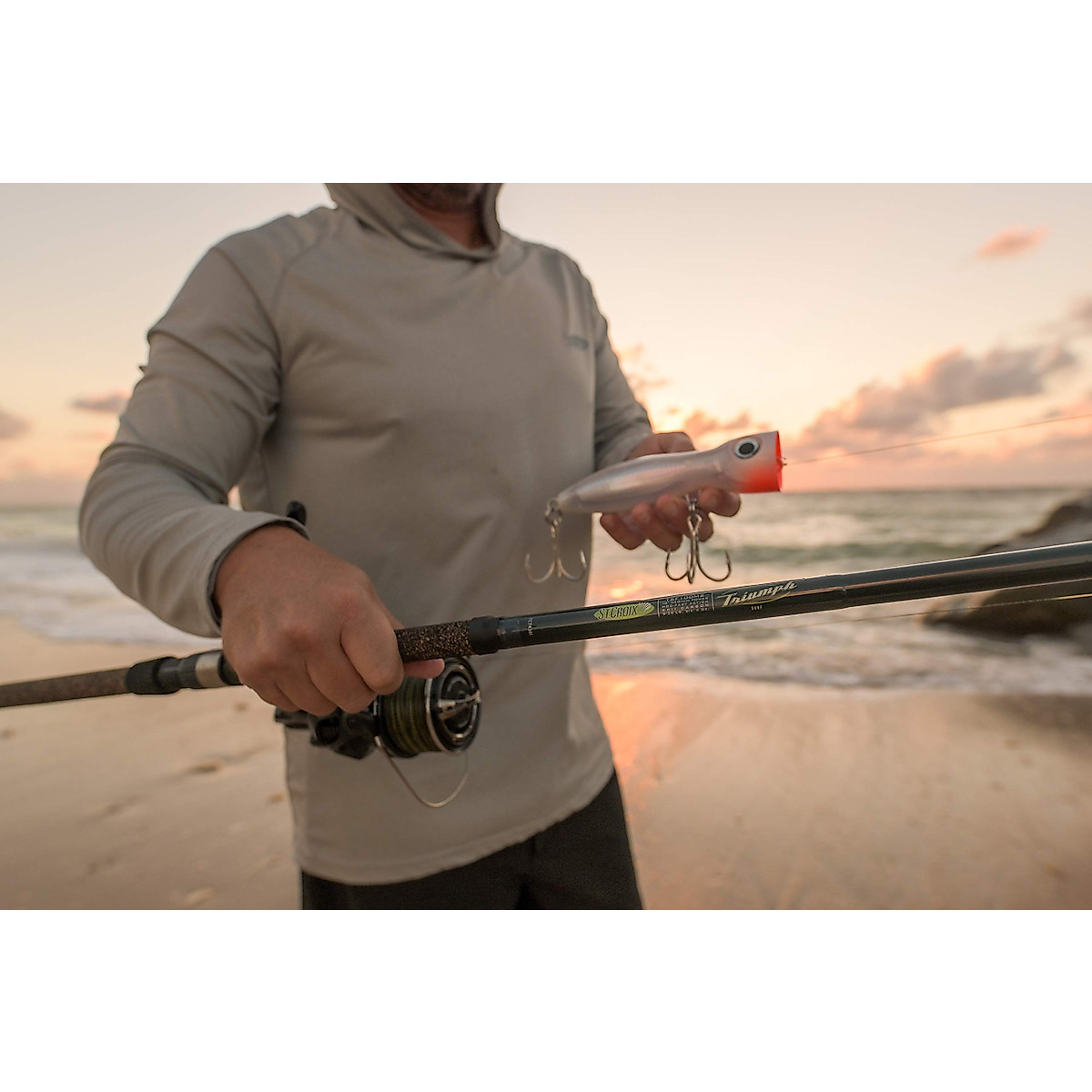 St. Croix Rods Triumph Surf Spinning Rod, 10'0" (TSF100M2), Sea Smoke
