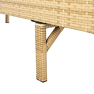 SAFAVIEH Outdoor Collection Cam Natural Brown Wicker/White Cushion Adjustable Chaise Lounge Chair, Black/Beige (PAT7501D)