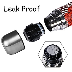 Tropical Vintage Skull Stainless Steel Water Bottle, Leak-Proof Travel Thermos Mug, Double Walled Vacuum Insulated Flask 17 OZ