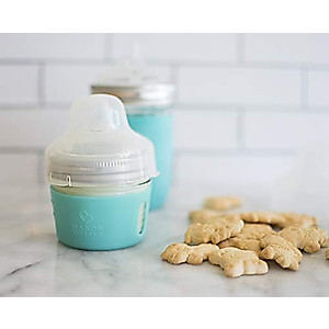 Mason Bottle Silicone Sleeve: Fits Any 4 Ounce Regular-Mouth Mason Jar, Extra Grip and Protection, Non-Toxic, Dishwasher Safe, Made in The USA (Agave Color)