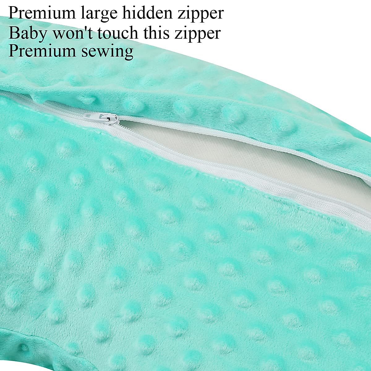 Minky Nursing Pillow Cover Set 2 Pack Nursing Pillow Slipcovers, Ultra Soft Compatible with Boppy Pillow,Standard Pillow for Baby Boy Girl Grey and Green