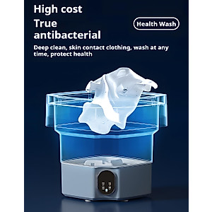 Portable washing machine, 12L folding mini washing machine, deep cleaning underwear, baby clothes and other small clothes, suitable for apartments, dormitories, camping, travel (Purple)
