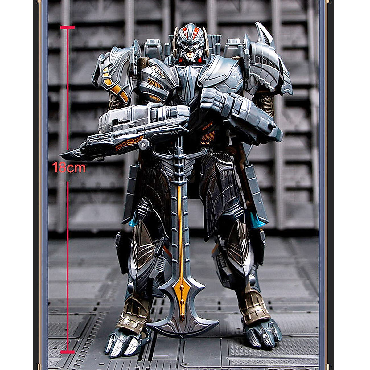 LONGYU Transformers Studio Series Toys Movie Class：The Last Knight Premier Edition Voyager Class Megatron Action Figures, 18CM, Gray