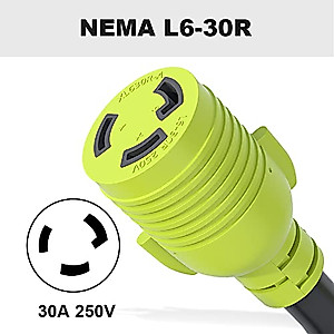 XGGYA NEMA L14-30P Male to L6-30R Female Generator Adapter,4 Prong Male Plug to Twist Lock 3 Prong Female Outlet Receptacle,Heavy Duty STW 10 Gauge 12 Inch