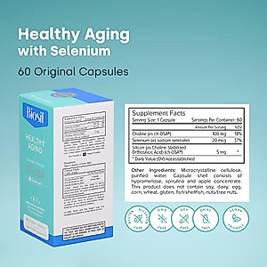 Biosil Healthy Aging - 60 Capsules - Beauty, Vitality & Thyroid Support - with Patented ch-OSA & Selenium - 60 Servings