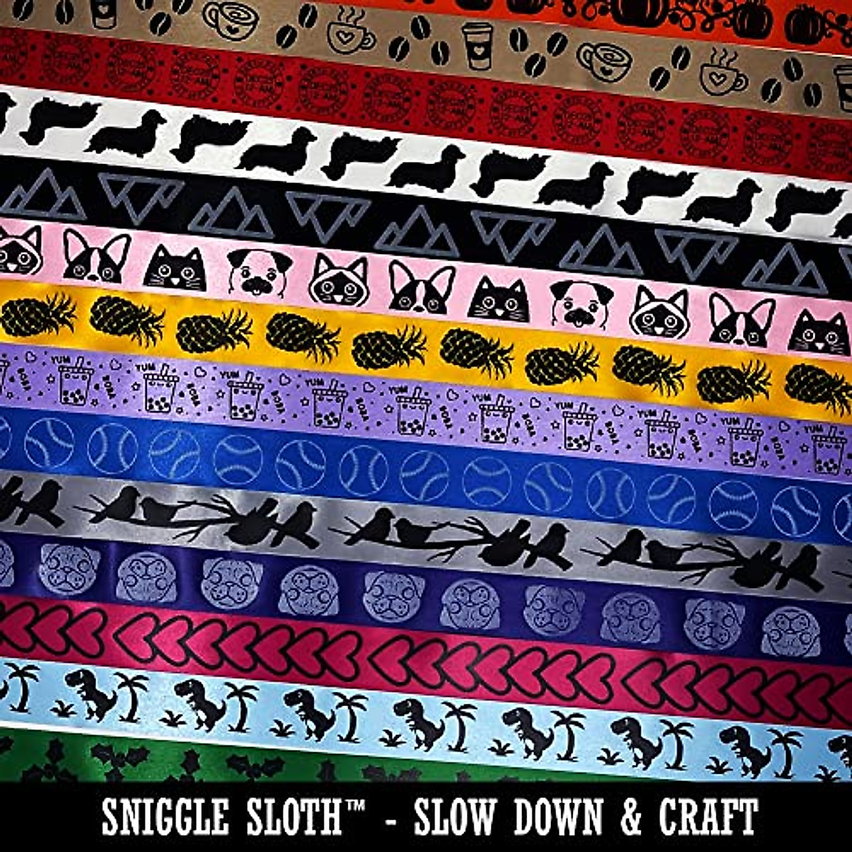 Lightning Bolt Thunderbolt Satin Ribbon for Bows Gift Wrapping DIY Craft Projects - 3 Yards - Black Ribbon/White Printing - 1 Inch Width