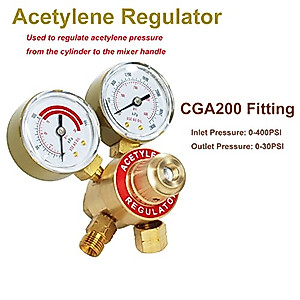 iMeshbean® OXYGEN & ACETYLENE Welding Regulators Solid Brass Gas Gauges for Victor Gas Torch Cutting Welder Kit (Oxygen and Acetylene Regulators)