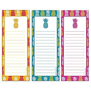 Guajolote Prints Funny Magnetic Grocery List, Pineapples 3-Pack, Novelty Gift, 4.25 x 7.5 inch