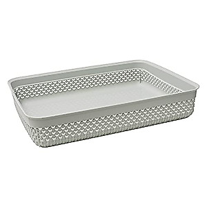 JVL Droplette Design Set of 3 Rectangular Plastic Storage, One Size, Grey