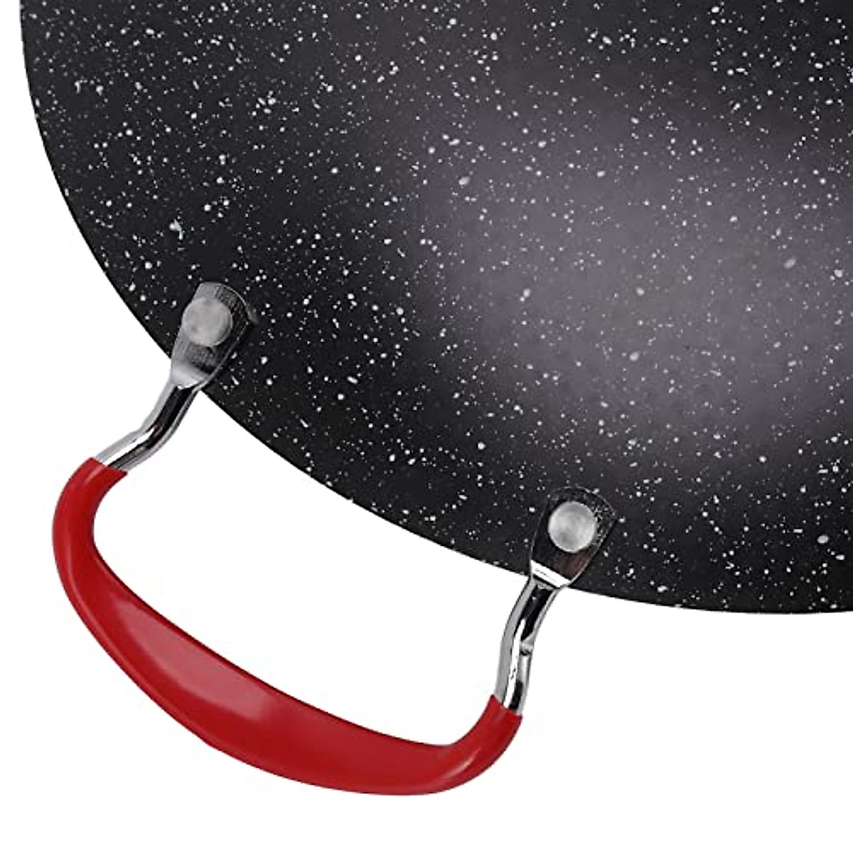 Korean BBQ Grill Pan, Non Stick with Anti Scalding Handle Round Barbecue Gill Plate for Gas Ceramic Stove(30cm)