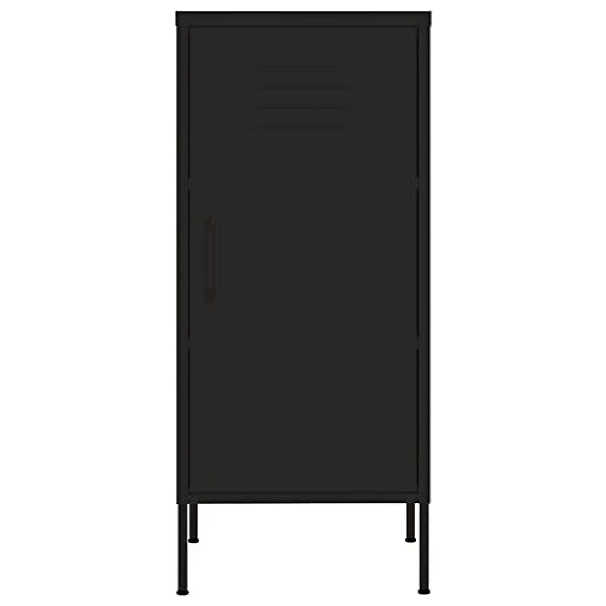 GOLINPEILO Metal Storage Cabinet with Single Doors and 2 Adjustable Shelves, Steel Garage Storage Cabinet File Cabinet Counter Cabinet for Home Office, Garage, Gym, School, 16.7"x13.8"x40" Black