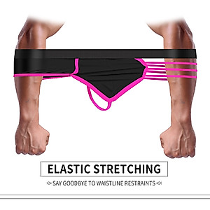 JEERLEEP Men's Sexy Lingerie Thongs G-Strings Underwear (Pink) One Size