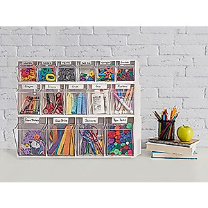 Deflecto Single Tilt Bins, 5.2" x 5.54" x 4.65", White, 4-Pieces (421103CR)