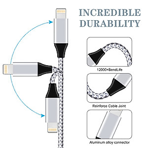 USB C to Lightning Cable,iPhone Charger Fast Charging Cord [Apple MFi Certified] 3Pack 10FT Fast iPhone Charger Cable,Nylon Braided USBC to Lightning Cable for iPhone 14 Pro/13/12 MiNi/11/XR,AirPods